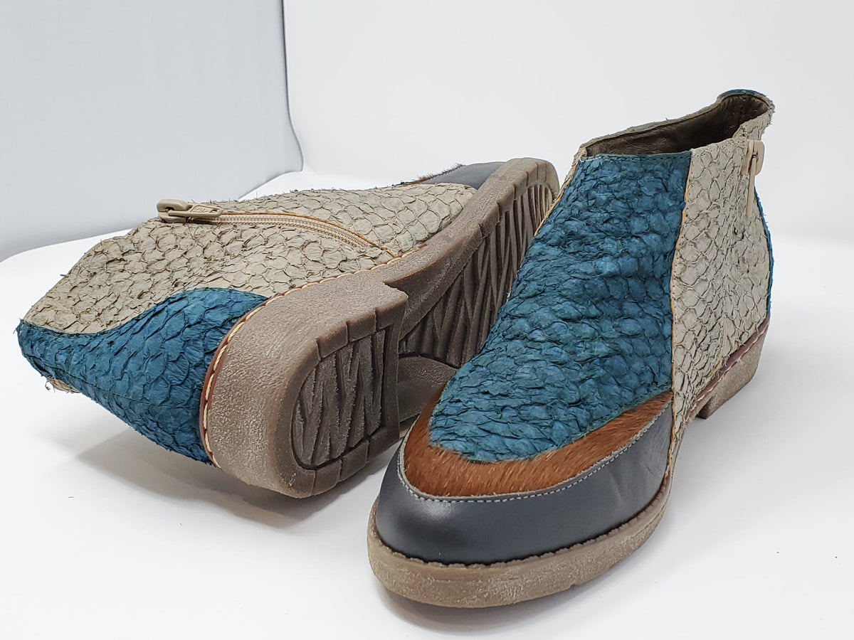 Unisex Fish Skin Leather Boots | Unisex Botines Hechos de Piel de Pesc ...
